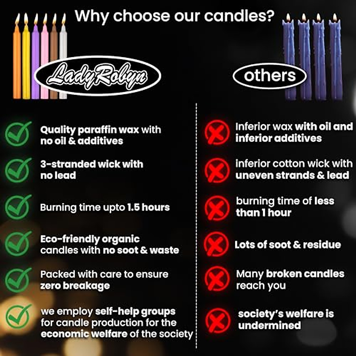 Spell Candles (Set of 20, Multi-Colored)