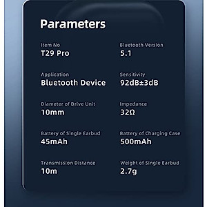 AWEI T29 Pro Wireless Bluetooth Gaming Earbuds Waterproof Headphones with Microphone 65ms Ultra Low Latency