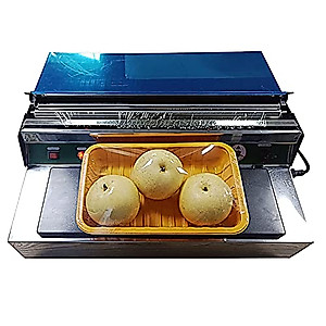 Hand Wrapping Machine Film Wrapper, Commercial Fresh Food Film Packer, Commercial Film Wrap for 45cm and below, Film Cutting Machine Adjustable Temperature 60-150 °C for Meat/Vegetables/Fruits for Hom