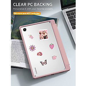 MoKo Case Fits Samsung Galaxy Tab A8 10.5 Inch 2022 (SM-X200/SM-X205/SM-X207), Tablet Case Transparent Back Cover with Auto-Wake Fit Samsung Galaxy Tab A8 2022, Pink