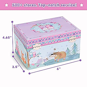 Jewelkeeper Girl's Musical Jewelry Storage Box with Spinning Owls, Woodland Design, Twinkle Twinkle Little Star Tune