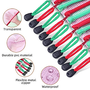 Yclin 16pcs 8 Sizes Mesh Zipper Pouch,Waterproof Zipper Bags,for Board Games Toys Storage, 8 Sizes Waterproof Plastic Document Pouch,for Travel Accessories, Documents Cosmetics School Office Supplies