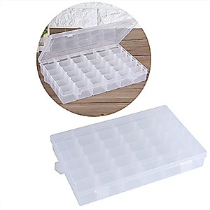 Asixx Storage Boxs, 36 Slots Plastic Organizer Container Storage Box or Adjustable Storage Box/ Case Container Home Organizer for Earrings,Ornaments and Small Items