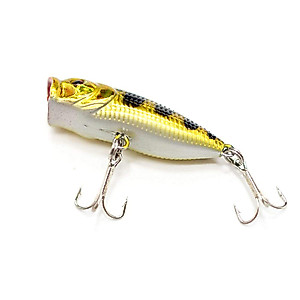 SEASKY Fishing Plug Lures Micro Popper Topwater Trout Attack in Freshwater (Yellow)