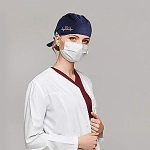 12 Pieces Bouffant Nursing Scrub Surgical Cap Adjustable Button Hats Sweatband Gourd Shaped Hats for Women Men, 12 Colors Multicoloured