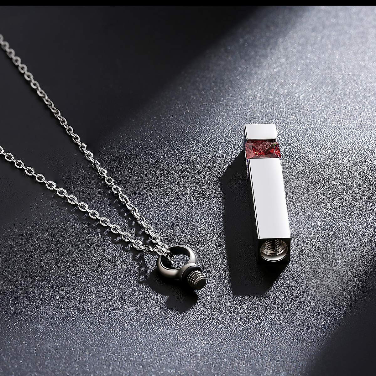 RIMZVIUX Vertical Bar Zircon Cremation Jewelry for Ashes Men Women Urn Necklace for Ashes Mom Dad Grandpa Grandma …
