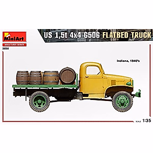 MiniArt MIN38056 1:35-US 1,5t 4x4 G506 Flatbed Truck, Molded Color