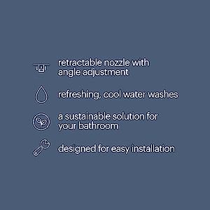 Brondell FSA-15 FreshSpa Thinline Bidet Attachment for Toilet Seats with Adjustable Single Nozzle, Side Arm Control, Thin Profile, White (Ambient Temperature)