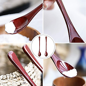 DOITOOL 2pcs Wooden Honey Spoons Long Tea Spoons Natural Wood Honey Stirring Spoon Coffee Cocktail Stirrer Spoons Swizzle Sticks Jam Spoon for Home Kitchen