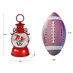 Christmas Snow Globes, Cardinal Christmas Water Globes with 8 Songs, 6H Timer Battery & USB Powered Glitter Snow Globe Music Box Suitable for Christmas Home Decorations Holiday Party Gifts