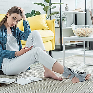 Plantar Fasciitis Night Splint: 2 Packs Upgrade 3 Adjustable Straps Plantar Fasciitis Relief Night Splint for Women & Men, Relief Brace Achilles Tendonitis and Foot Drop Heel Arch Pain Support(Grey-2pc)