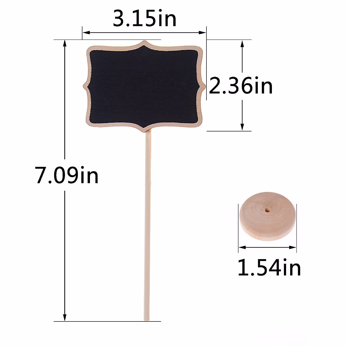 12Pcs Mini Rectangle Chalkboards Black Board with Stand for Message Board Signs Wood Small Chalkboard Signs for Wedding, Birthday Parties, Table Numbers, Food Signs and Special Event Decoration