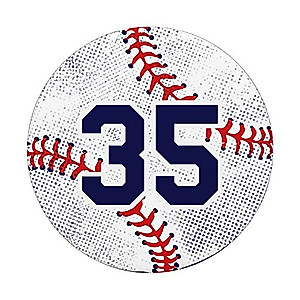 Baseball Number 35 Player Uniform 35th Birthday Blue Zx