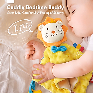 hahaland Baby Stuff Loveys for Babies Lion Security Blanket with Baby Teething Toys 0-3-6-12 Months Baby Gifts for Newborn Baby Boys Girls Infant Toys