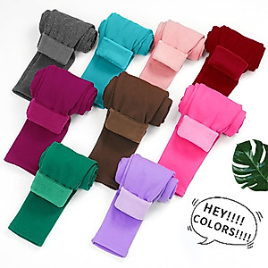 BOOPH Girls Winter Leggings Fleece Lined Kids Basic Pants for 7-8 Years Dark Gray