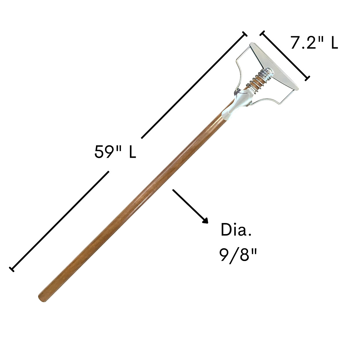 ILOT 59" Mop Spring Commercial Mop Handle Pack of 2 Industrial Mop Steelhead with Wooden Handle Wet Mops for Floor Cleaning Heavy Duty