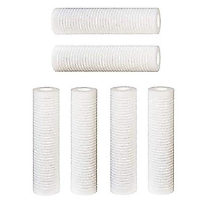 CFS – 6 Pack Grooved Sediment Melt Blown Water Filter Cartridges Compatible with AP110, WHCF-GD05, Watts FPMBG-5-975 Models – Whole House Replacement Filter Cartridge – 5-Micron – 10" x 2.5"