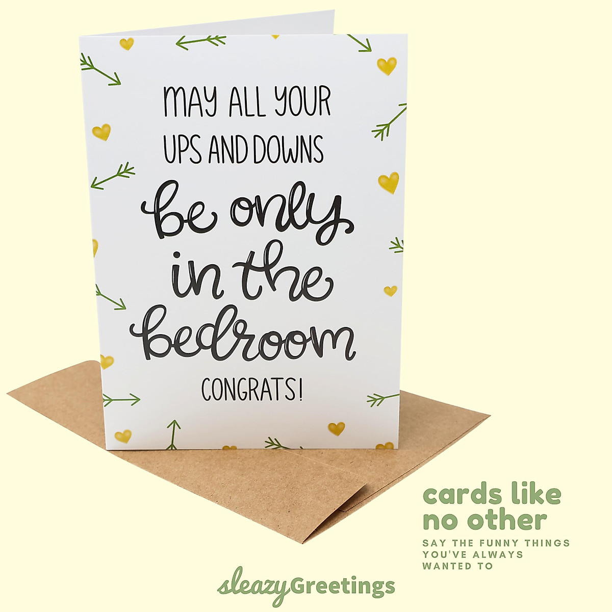 Sleazy Greetings Funny Wedding Card For Her Engaged Bachelorette Party Bridal Shower,Adult Inappropriate Engagement Card,5x7 Inch Funny Engagement Card From Friend,Ups And Downs Be Only In The