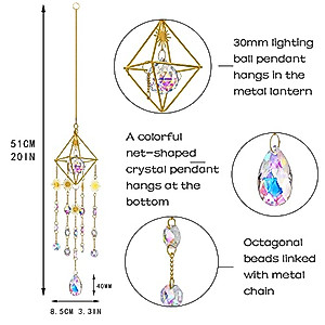 Hanging Sun Catchers with Crystals Ball Prism Rainbow Maker Suncatcher Indoor Suncatcher for Window Valentine's Day Christmas Decoration for Home Garden