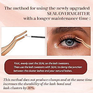 Lash Bond and Seal, Cluster Lash Glue Mascara Wand DIY Eyelash Extension Bond & Seal Infused with Biotin & Vitamin E, Bond and Seal Lash Glue for All Day Wear Super Strong Hold 72 Hours