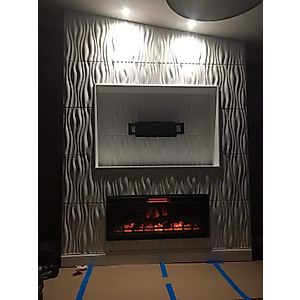 Art3d PVC Wave Board Textured 3D Wall Panels, White, 19.7" x 19.7" (12 Pack)