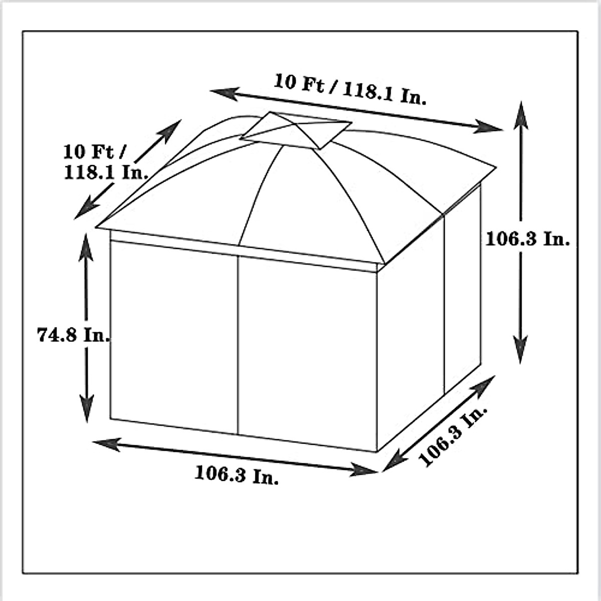 10x10 Ft Outdoor Gazebo - Canopy Tent with Curtains - Double Layer Top Gazebo Tent - Pop Up Canopy Shelter - Party Tent and Wedding Tent - Outdoor Shade Canopy for Backyard, Garden, Lawn - Grey