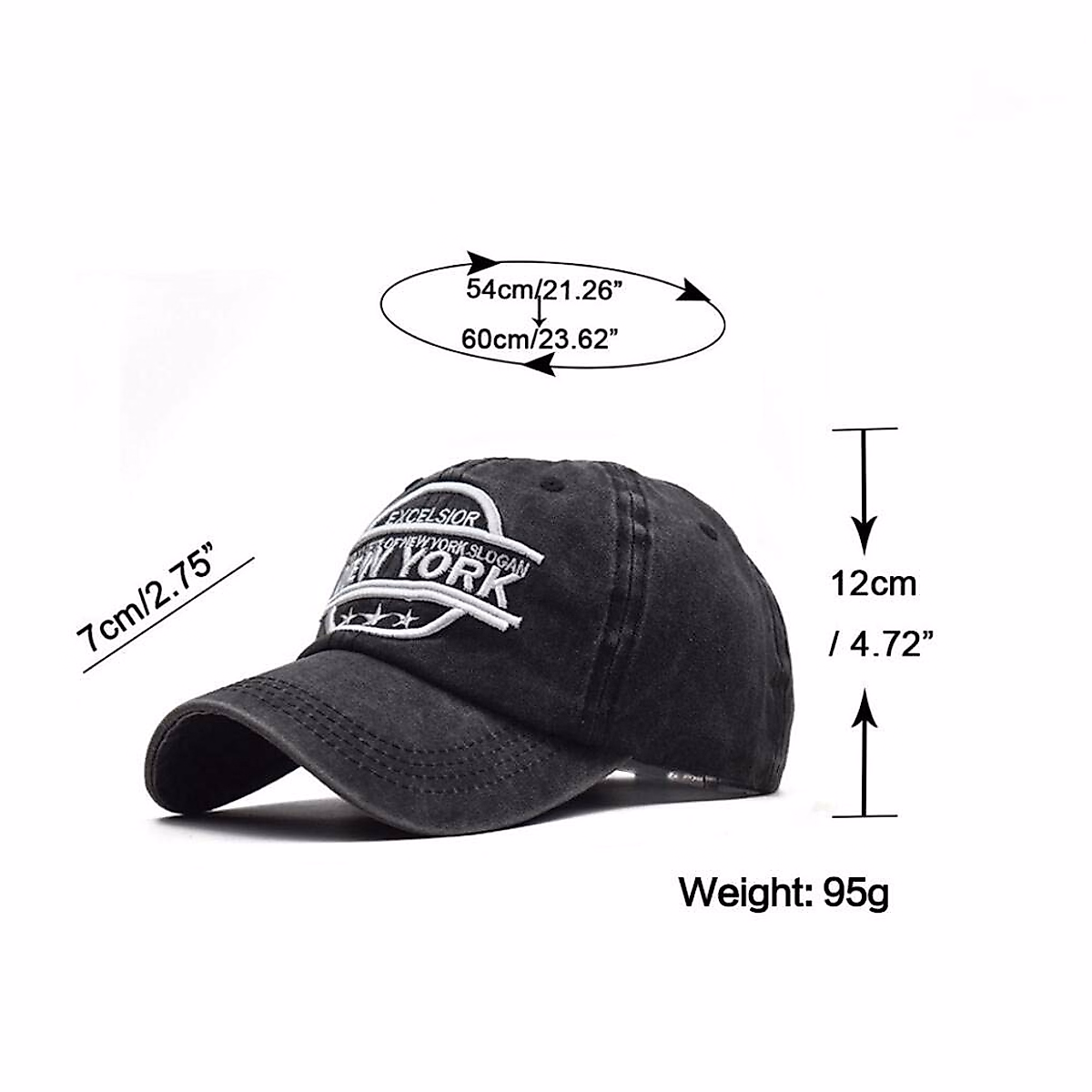 XibeiTrade New York Star Baseball Cap Men Women Casual Dad Hat (Wine Red)