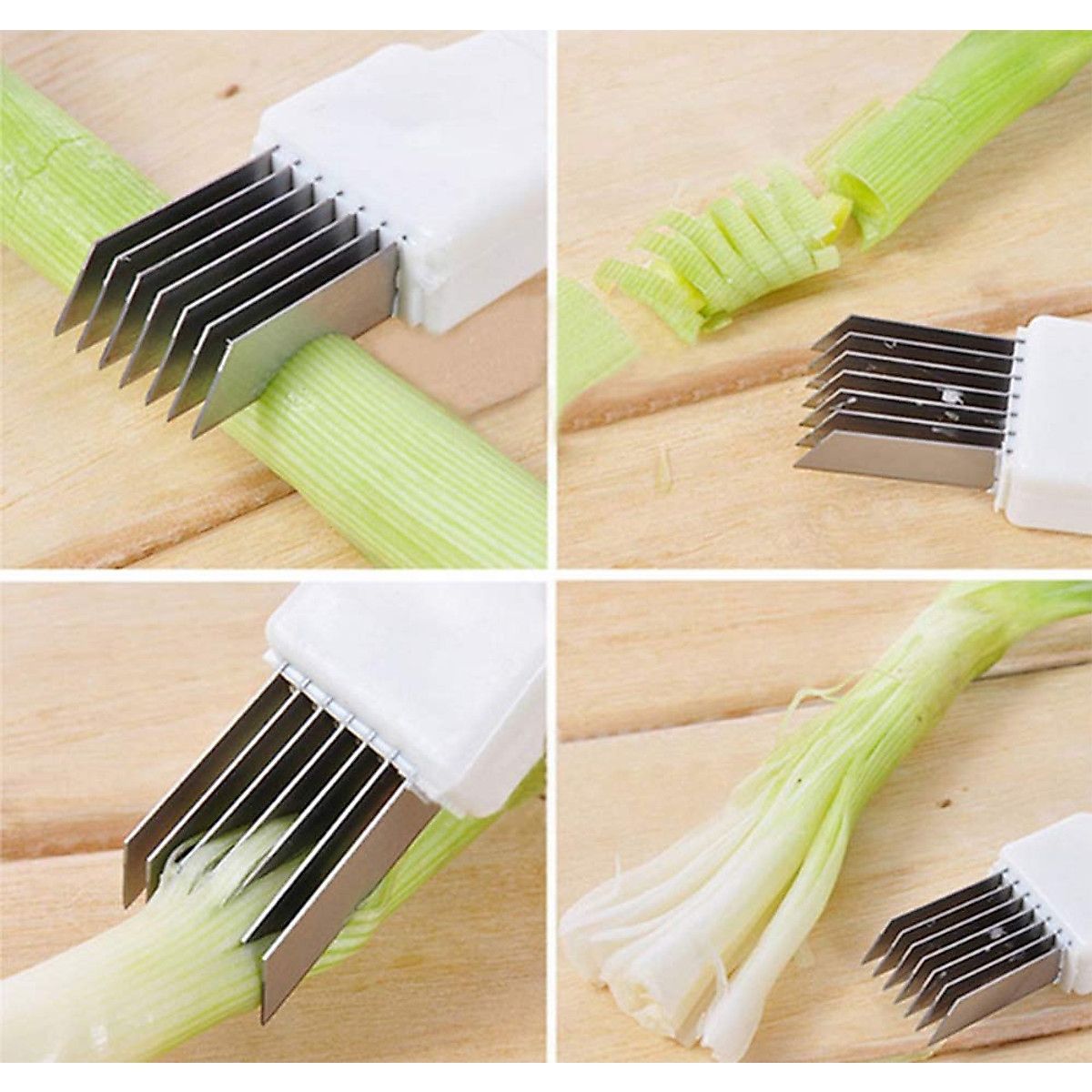 AKOAK 1 Pack Kitchen Silk Knife, Stainless Steel Scallion Cutter, Household, Sharp, Durable, Suitable for Onion, Kiwi, Potato, Seaweed