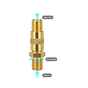 Stanbroil Liquid Propane Fire Pits 1/2" Air Mixer Valve, Solid Brass High Capacity 90K BTU