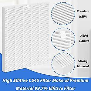 RONGJU C545 Filter for Winix C545 Replacement Filter, Compatible with Winix C545 Filter S, Compare to Part Number 1712-0096-00, 2522-0058-00, 4 PACK Filter Only