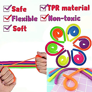 Abitor 30 Packs Monkey Noodles Stretch String Stress Relief Physical Exercise Size: 20 cm / 8inches Long Extend to More Than 9 feet