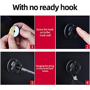 BDFHYK 3 Pocket Cargo Net Trunk Bed Organizer, Black Mesh Storage Net with 4 Metal Hooks, Heavy Duty Cargo Net for SUV, Cars, Pickup Truck Bed, 47.2 x 12 x 11 inches