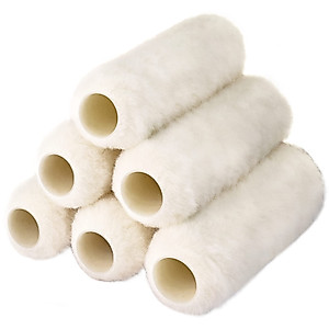 6pcs Paint Roller Covers 9 Inch x 3/4" Nap, High Capacity Lambswool Roller Covers for Paint Rollers, Naps for Paint Roller Brush, House Painting Supplies for Textured Rough Surfaces