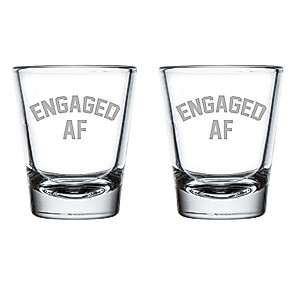Set of 2 Shot Glasses 1.75oz Shot Glass Engaged AF Funny Engagement