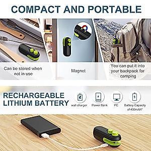 Ankilo Mini Bag Sealer, Handheld Heat Sealer, 2 in 1 Plastic Bag Sealer, Portable Heat Vacuum Sealer, Rechargable Mini Sealing Machine, for Plastic Bags Chip Bags Food Storage, Black