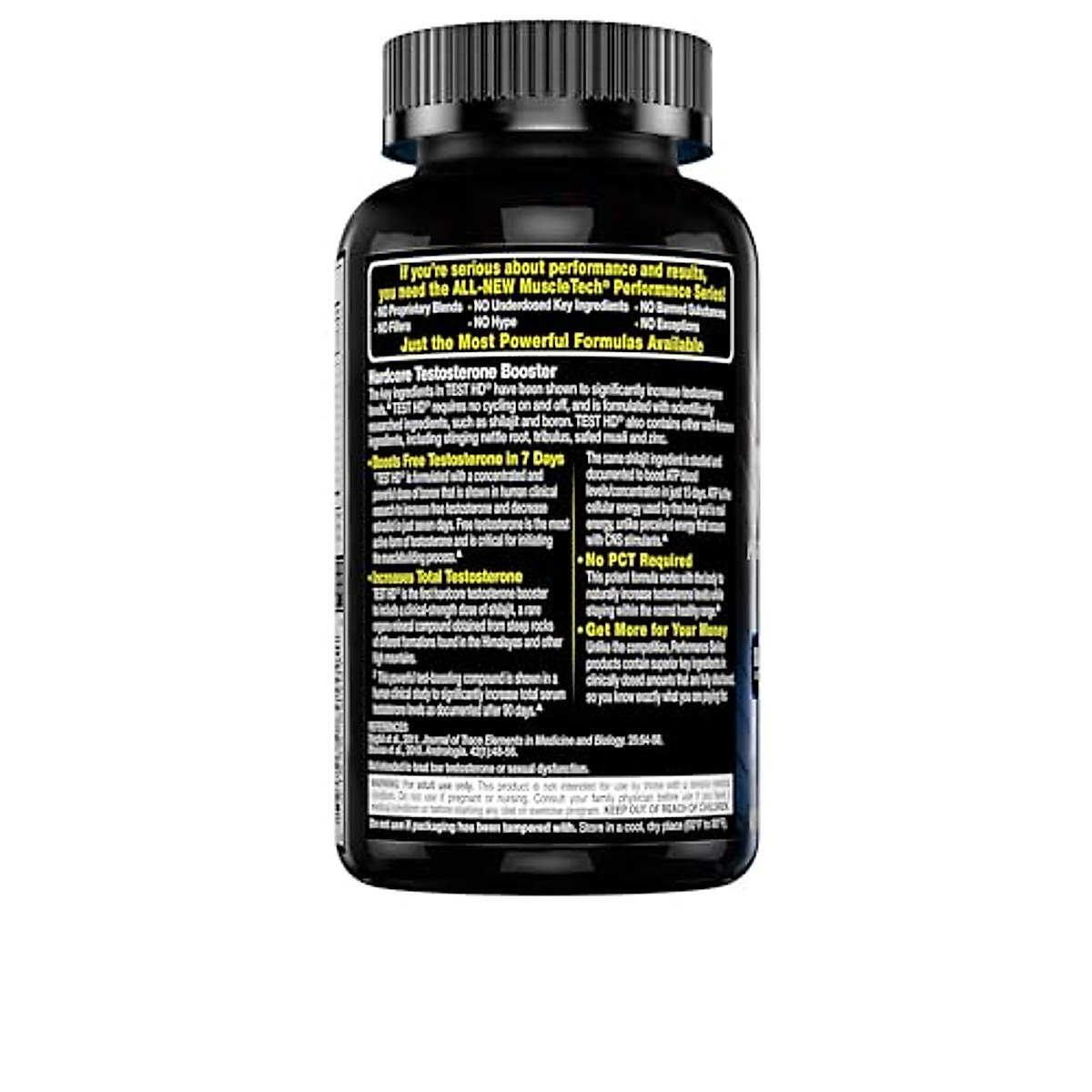 Testosterone Booster for Men MuscleTech Test HD Tribulus Terrestris for Men Max-Strength ATP & Test Booster for Men, Boost Free Testosterone Levels, 90 Pills