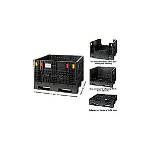 Quantum QBB-4845-34 Collapsable Bulk Box, Polyethylene, Black