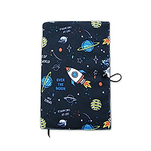 Book Sleeve Cover - Fabric Novel for Adult Books Cover for Paperback, Space Pattern Washable Book Protector - 5.5 x 8.2 x 1.6 Padded Case for Novel