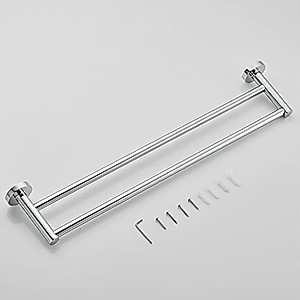 Bath Towel Bar Black Bathroom Towel Rack, Punch-Free Bathroom Rack, Stainless Steel Hand-Washing Towel Bar Double-Layer Household Towel Holder (Color : Elegant Black 40cm)