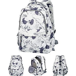 CAMILLEMMA White Backpack for Women Men, Lightweight Casual Travel Daypack,Classic Basic Backpack