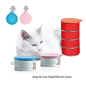 Yobbai 6 pack Pet Food Can Lids, Food Safe BPA Free & Dishwasher Safe, Can Covers Most Standard Size Dog and Cat Can Tops