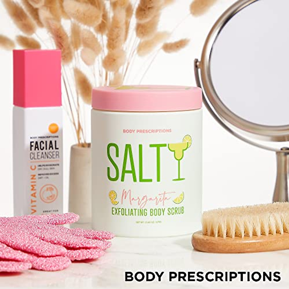 Body Prescriptions Exfoliating Body Scrub | 21.16 Oz Body Cleanser Infused with Margarita | Daily Body Wash for Nourished and Ultra Smooth Skin, Salty"
