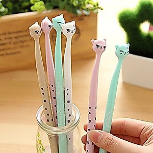 MLM Cute Cartoon Bedroom Eyes Cat Gel Ink Pen Rollerball Pens (bedroom eye cat 8 Pens)