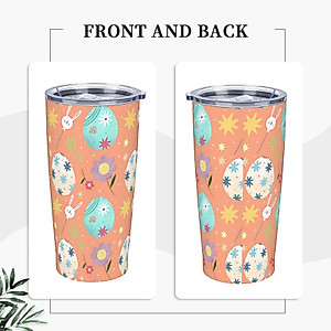 ayvcxui Happy Easter Day Colorful Eggs Stainless Steel Insulated Tumbler 20 Oz Water Bottle Coffee Mug Coffee Mug With Lid Straw Gifts