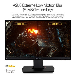 ASUS TUF Gaming VG249Q 23.8” Monitor 144Hz Full HD (1920 x 1080) 1ms IPS ELMB FreeSync Eye Care DisplayPort HDMI D-Sub,Black