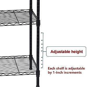 Ymlpre 3 Tier Shelving Unit NSF Wire Storage Shelves Heavy Duty Metal Height Adjustable Commercial Grade Steel Utility Layer Shelf Rack Organizer 198 LBS Capacity,35.43x13.78x31.5, Black 3-Tier