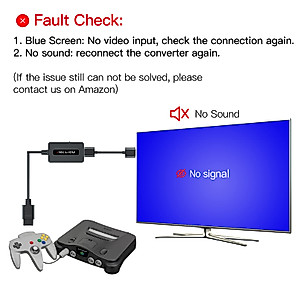TIXILINBI N64 to HDMI Converter, Support 4 : 3 and 16 : 9 Aspect Ratio Output Switch, Nintendo64 to HDMI Cable Compatible with Nintendo N64/ Super SNES/NGC