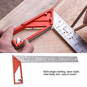 Try Square with Handle, Premium Stainless Steel Woodworking Ruler 45° / 90° Carpentry Tool with Multi-Angle, A Carpenter’s & Machinist’s Essential - The Ultimate Gift for Any Woodworking Shop(40CM)