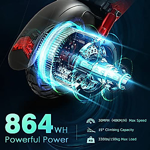 KUGOO Kirin M4Pro Electric Scooter Adults, 864WH Power, 43Miles Range, 30MPH Max Speed, 10" Off-Road Tires, Folding Commuter Electric Scooter with Seat