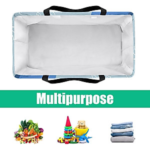 Cartoon Elephant Full Print Large Capacity Laundry Organizer Tote Bag - Reusable and Foldable Oxford Cloth Shopping Bags